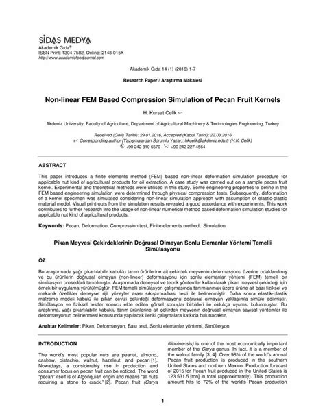 PDF Non Linear FEM Based Compression Simulation Of Academicfoodjournal Archive