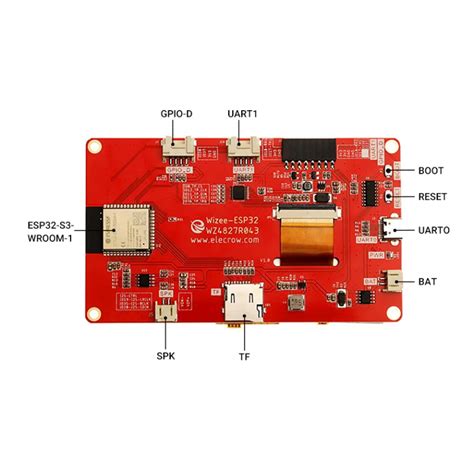 Crowpanel Esp32 Display 43 Inch Hmi Display 480x272 Rgb Tft Lcd Touch Screen Compatible With