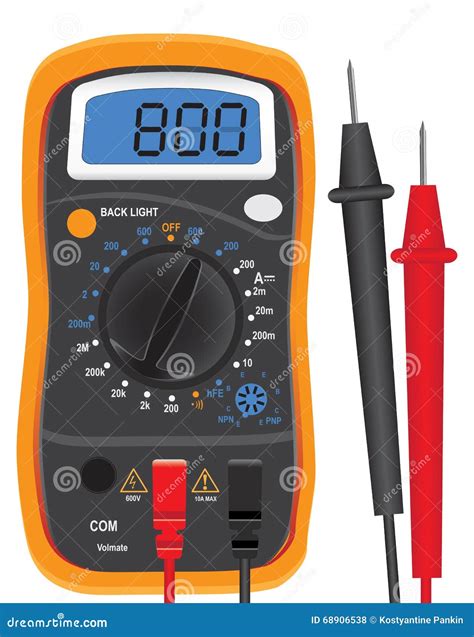 Digital Multifunction Tester Stock Vector Illustration Of Accuracy Ampere 68906538