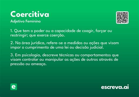 Coercitiva Significado E Sinônimo Escrevaai