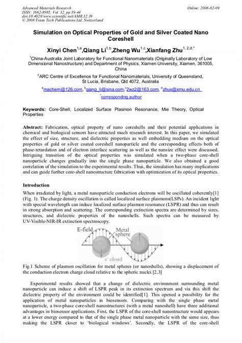 Simulation On Optical Properties Of Gold And Silver Coated Nano