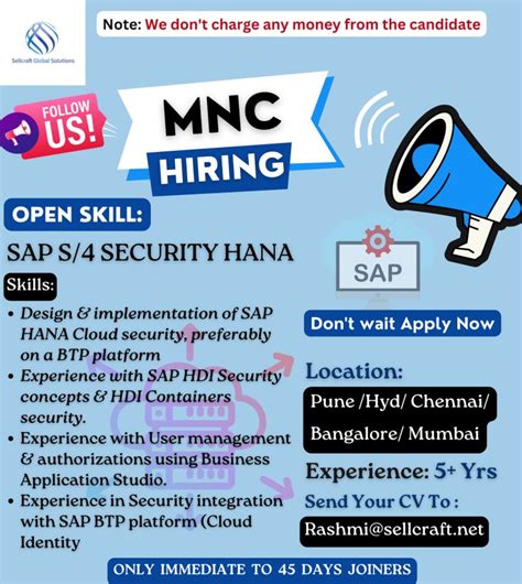Sellcraft Global Solutions Pvt Ltd On Linkedin Sap S4hana Security Hana Sapbtp Jobhiring