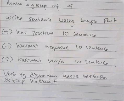 Make A Group Of 4 Write Sentence Using Simple StudyX