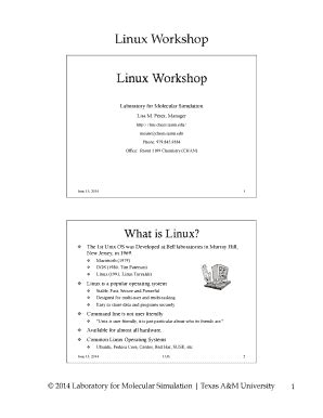 Fillable Online Lms Chem Tamu Linux Workshop Tamu Form Fax Email Print PdfFiller