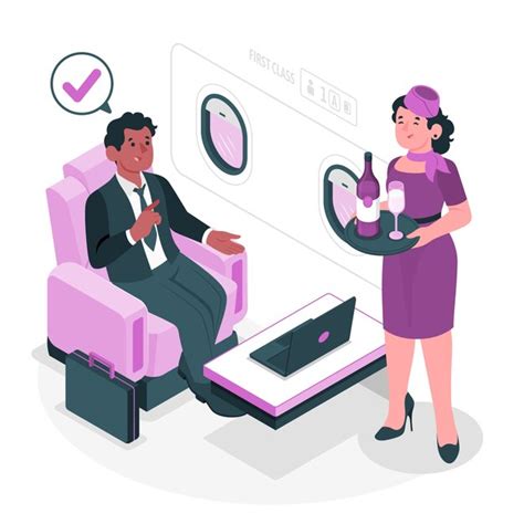 Free Vector First Class Concept Illustration