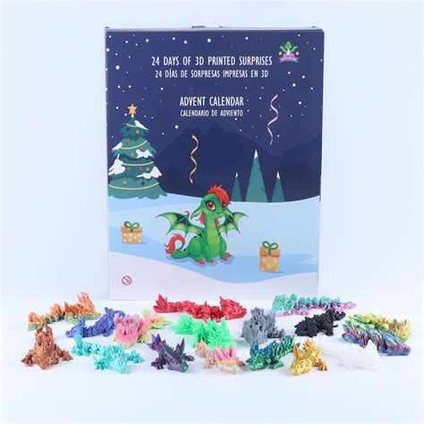 3d Printed Advent Calendar With 24 Mini Toys And Dragons Unique