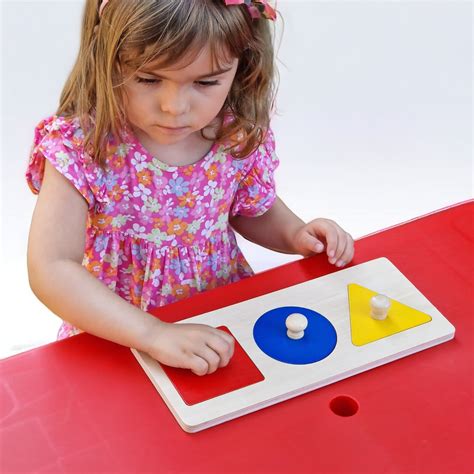 Монтесори образователен дървен пъзел за деца с множество форми 2 части Emag Bg