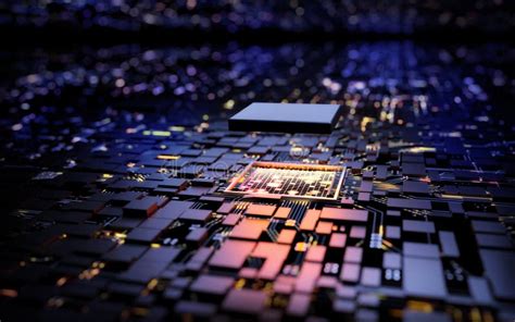 3d rendering microprocessor cpu chipset central processor unit on the illumination circuit