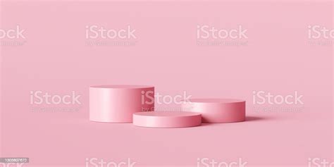 파스텔 배경이 있는 빈 디스플레이의 핑크 제품 배경 스탠드 또는 연단 받침대 3d 렌더링 3차원 형태에 대한 스톡 사진 및 기타 이미지 Istock