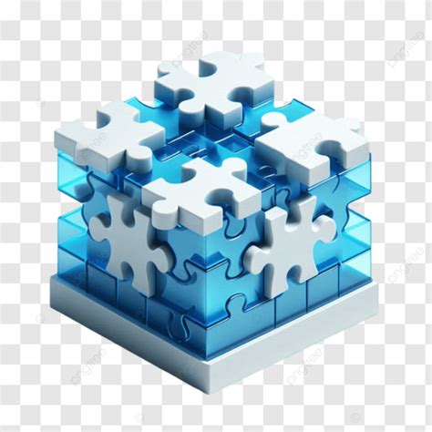 3d Puzzle Pieces Forming A Cube Top Layer Incomplete On White Background Puzzle Pieces Cube