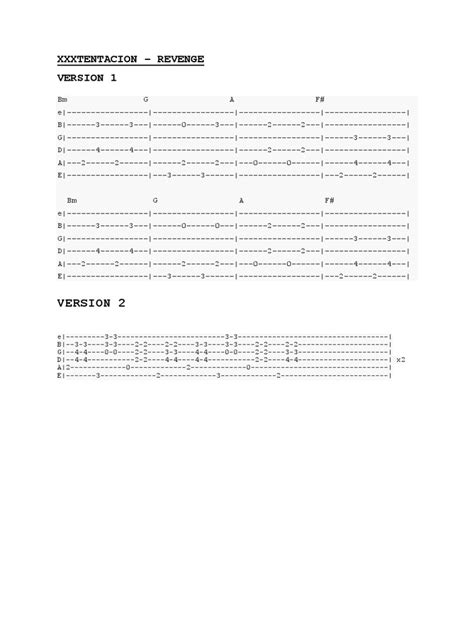 Xxxtentacion Revenge Guitar Tab Pdf