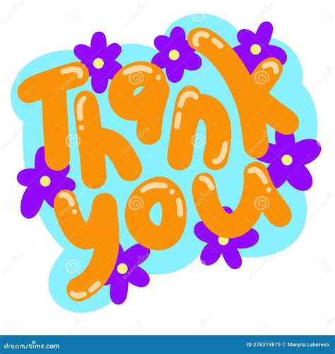 Hand Drawn Illustration Sticker Of Thank You Card Thankful Grateful