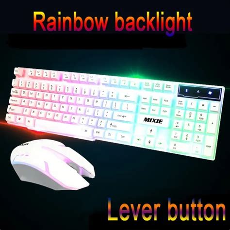Rainbow Backlight Usb Wired Gaming Keyboard And Mouse Combo For Laptop Desktop Lazada Ph