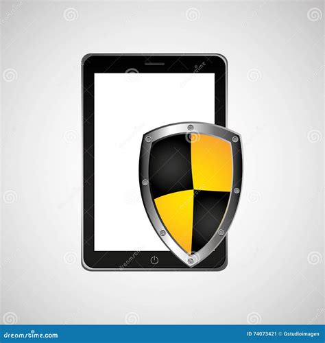 Security Technology Padlock System Cellphone Smartphone Stock Illustration Illustration Of