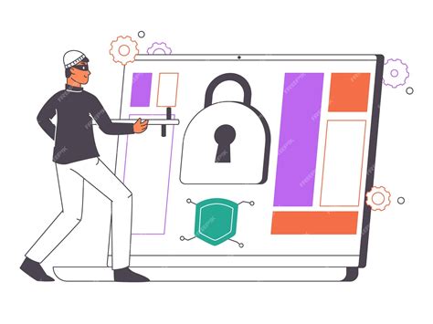 Premium Vector Hacker Attack Protection Internet Security Concept Cyber Crime Flat Vector