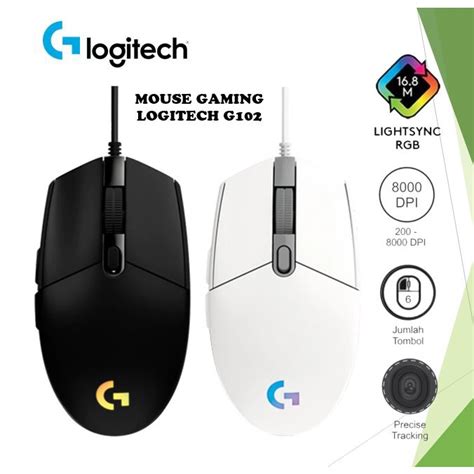 Jual Mouse Gaming Logitech G102 Mouse Rgb Lightsync Makro Shopee