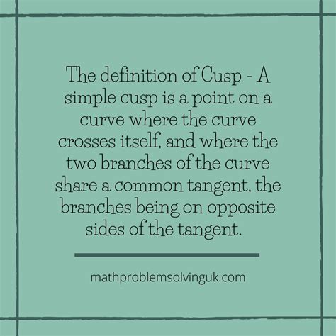 The Definition Of Cusp A Simple Math Problem Solving