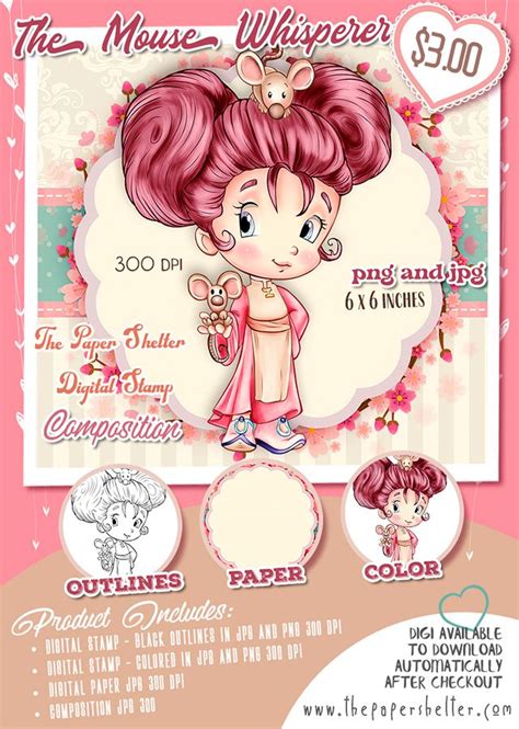 The Mouse Whisperer Digital Stamp Digital Stamps Stamp Cardmaking