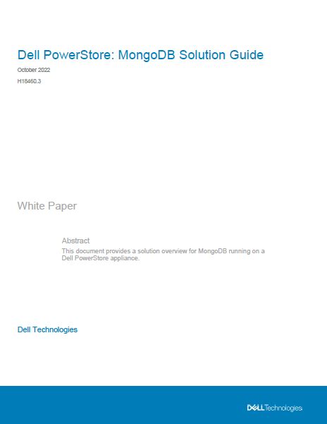 Dell Powerstore Mongodb Solution Guide Dell Technologies Info Hub
