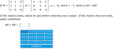 Ixl Add And Subtract Scalar Multiples Of Matrices Precalculus Practice