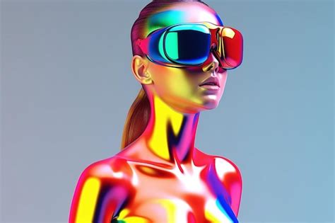 Premium Photo A Woman With A Colorful Painted Face And Glasses