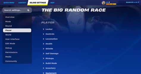 Player Settings In Fortnite Creative Fortnite Documentation Epic