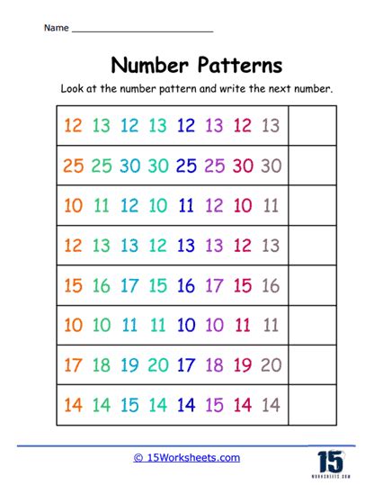 Number Sequencing Worksheets