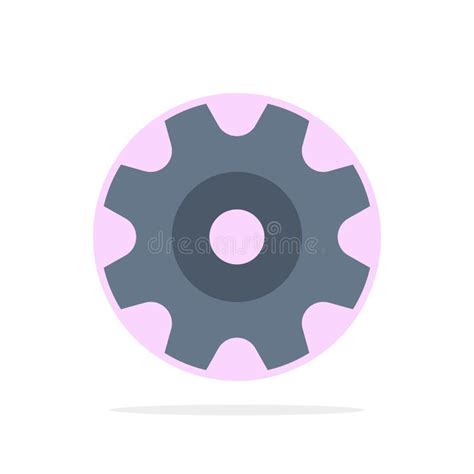 Cogs Gear Setting Wheel Abstract Circle Background Flat Color Icon