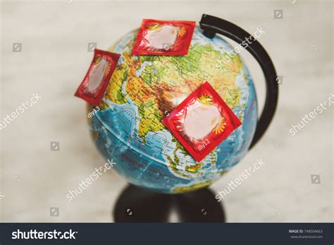 Sex Tourism Concept Globe Condoms Mark Stock Photo Shutterstock