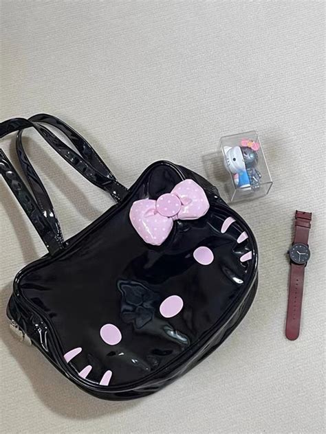 후와룽 Huwarung 갸루 블랙 고전키티 미니백 위시버킷