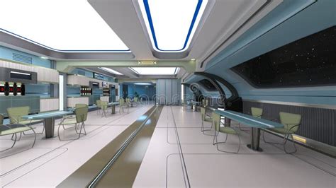 3d Rendering Of The Conference Room In The Spaceship Stock Illustration Illustration Of