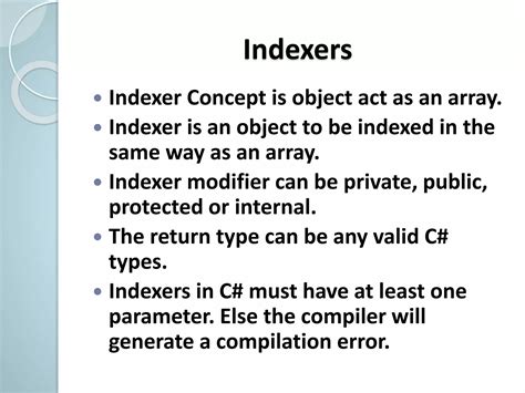 Properties And Indexers Pptx Programming Languages Computing