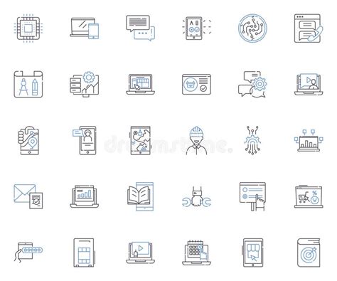 Automated Learning Line Icons Collection Ai Machine Learning Robotics Automation Analytics