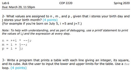 Solved Cop 2220 Lab 6 Due March 29 1159pm Spring 2020