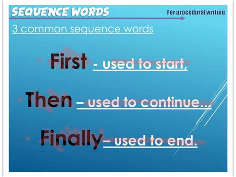 words for writing sequence