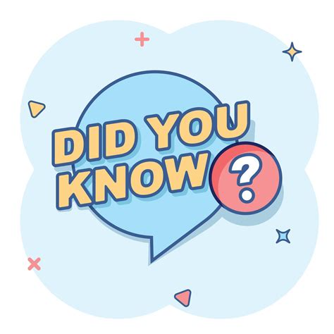 Did You Know Icon In Comic Style Banner Interesting Facts Cartoon