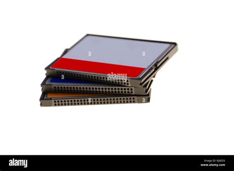 Three CF Memory Card Isolated On White Background Stock Photo Alamy