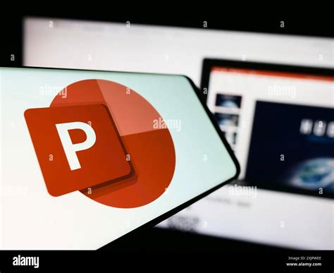 Stuttgart Germany 09 21 2023 Cellphone With Logo Of Presentation Software Microsoft
