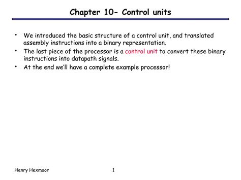 PPT Understanding Control Units In Processors PowerPoint Presentation ID 4385099