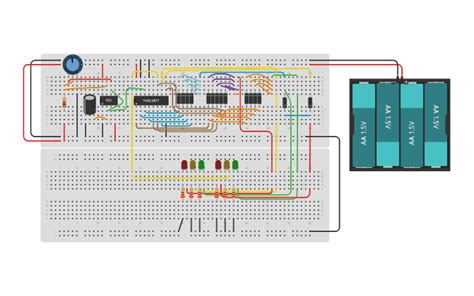 Circuit Design Semaforo Sequencial Ci 555 E Ci 4017 Tinkercad