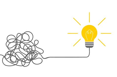 Premium Vector Lightbulb With Tangled Lines Problem Solving And Brainstorming Idea Concept