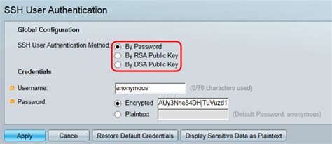 Client Secure Shell Ssh User Authentication For The Sg350xg And