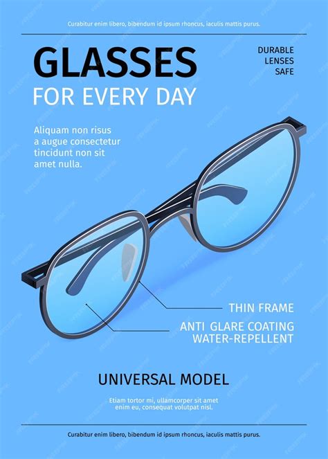 Premium Vector Isometric Optical Poster Template With Glasses