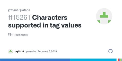 Characters Supported In Tag Values · Issue 15261 · Grafanagrafana