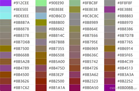 颜色代码对照表 Csdn博客
