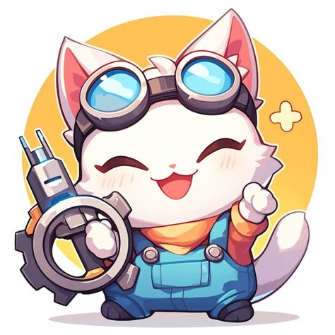 Premium Vector A Cute Cat Software Engineer Cartoon Style