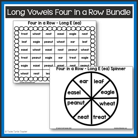 phonics game long vowels four in a row bundle fluency and decoding practice made by teachers