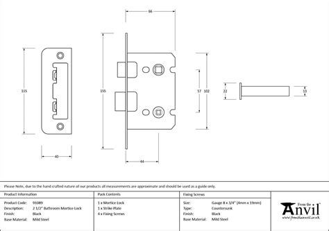 Black ½ Bathroom Mortice Lock Handles At Heart