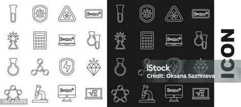 X 글리프 다이아몬드 테스트 튜브 및 플라스크 방사선 계산기 및 방정식 솔루션 아이콘삼각형의 정사각형 루트를 설정합니다 벡터 0명에 대한 스톡 벡터 아트 및 기타 이미지