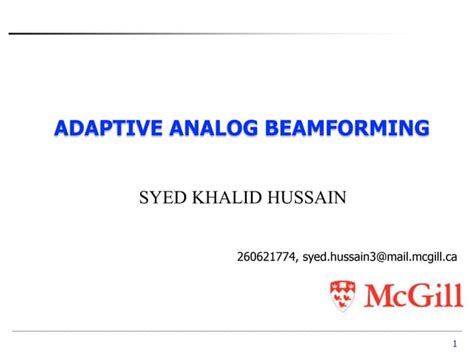 Adaptive Analog Beamforming Pptx